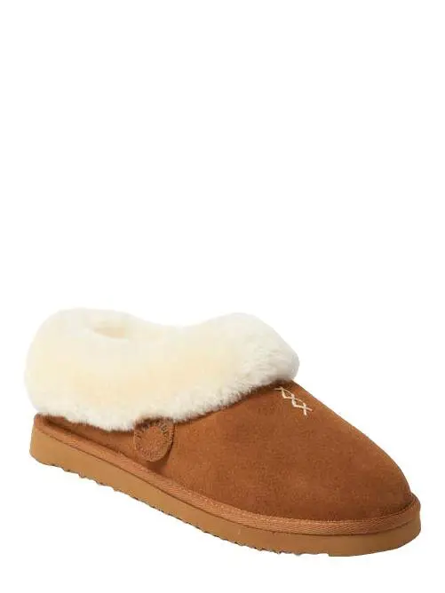 DEARFOAMS Fireside Adelaide Shearling Clog Slipper - Chestnut