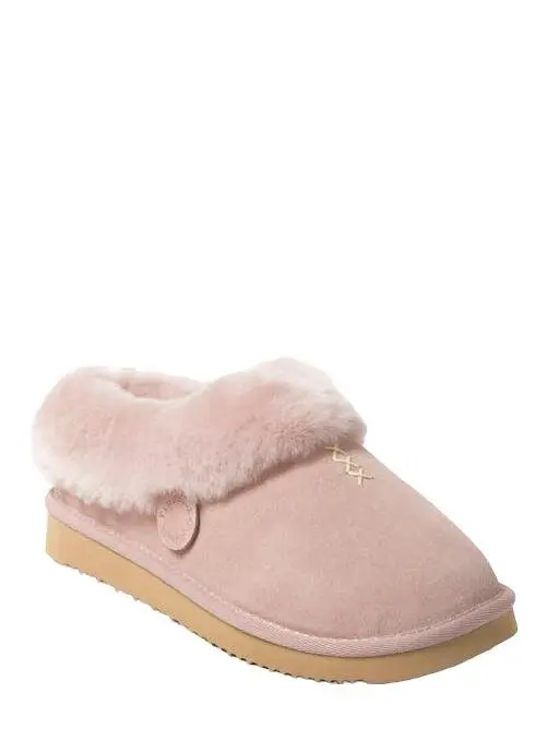 DEARFOAMS Fireside Adelaide Shearling Clog Slipper - Dusty Pink