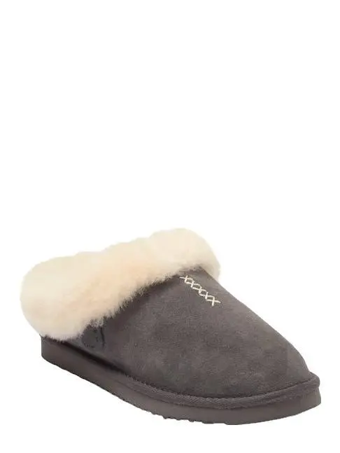DEARFOAMS Fireside Adelaide Shearling Clog Slipper - Grey