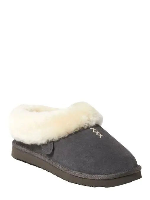 DEARFOAMS Fireside Adelaide Genuine Shearling Clog Slippers - Grey