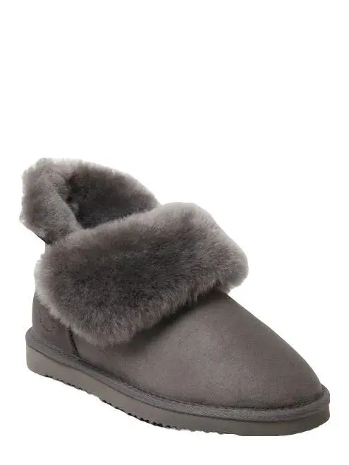 DEARFOAMS Fireside Perth Genuine Shearling Foldover Boots - Grey
