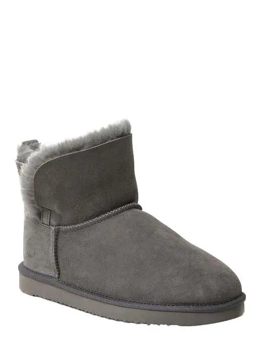 DEARFOAMS Perth Genuine Shearling Foldover Bootie - Grey