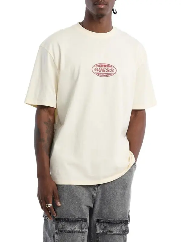 GUESS ORIGINALS Striker Oversize Graphic T-shirt - Off White