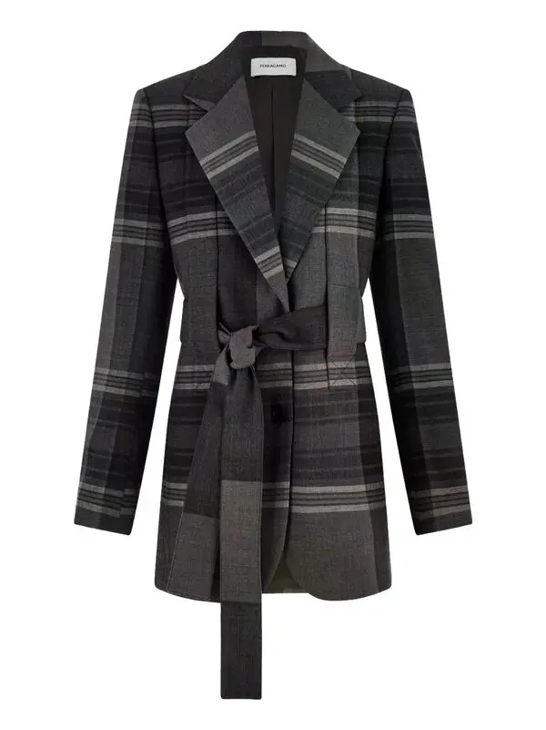 FERRAGAMO Belted Blazer - Black