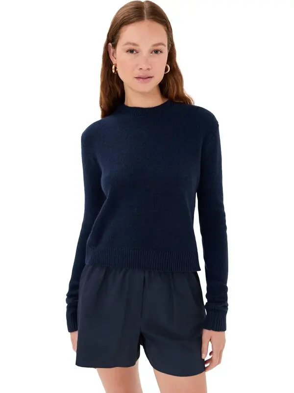 THE ELDER STATESMAN Cashmere Crewneck Sweater - Navy