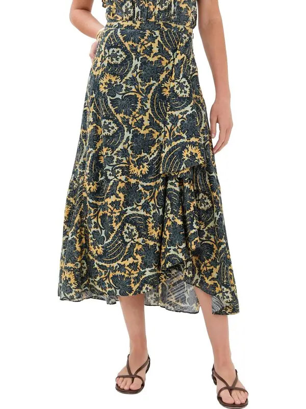 Ulla Johnson Sabina Faux Wrap Floral Print Skirt - Luna