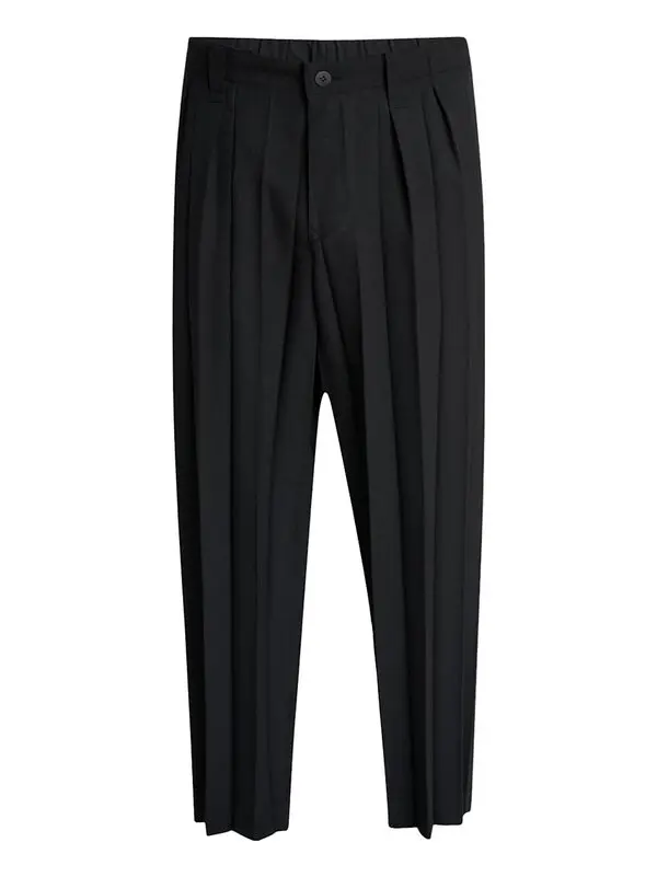 Issey Miyake Edge Ensemble Pleated Pants - Black