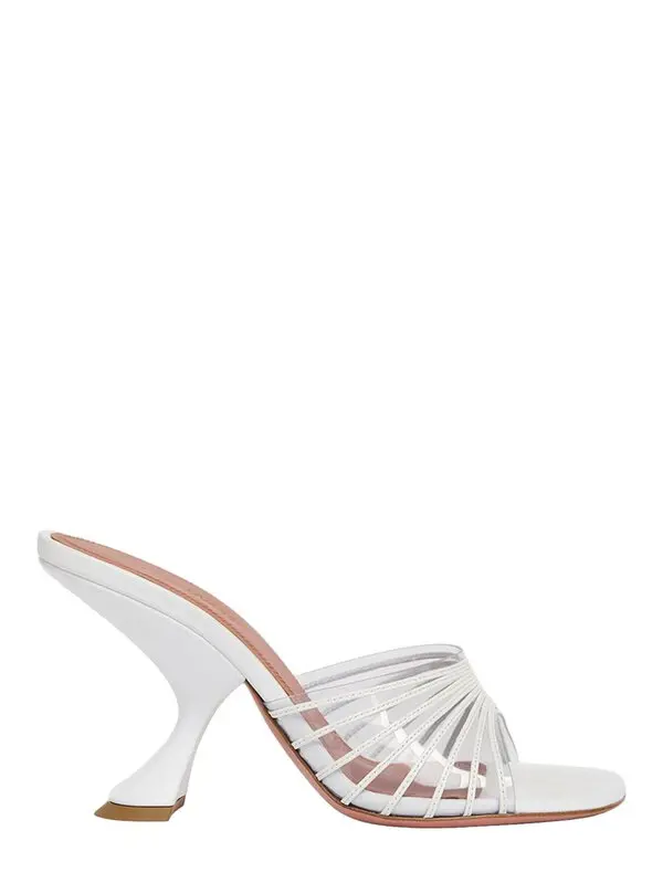 Amina Muaddi Mookie Multi-strap Mules - White