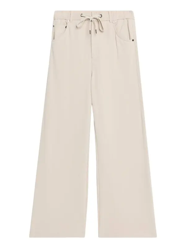 Brunello Cucinelli Wide-leg Knit Trousers - White