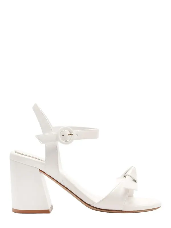 ALEXANDRE BIRMAN Clarita Flare Leather Bridal Sandals - Pearl/white