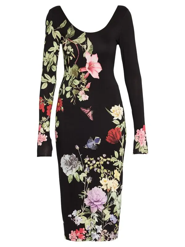 Alice + Olivia Delora Floral Print Ankle Dress - Venus Floral