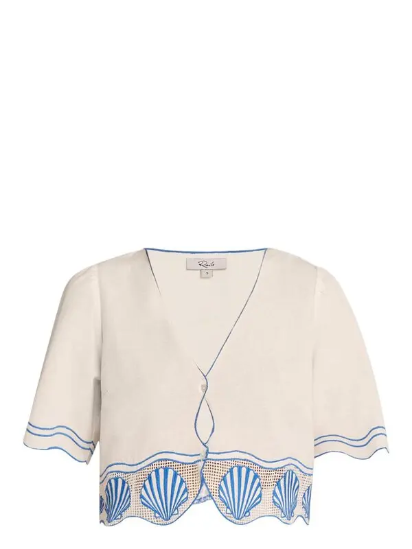 Rails Venice Embroidered Crop Top - White