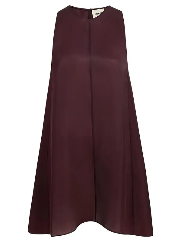 Khaite Clay Silk A-line Shift Dress - Dkpurp