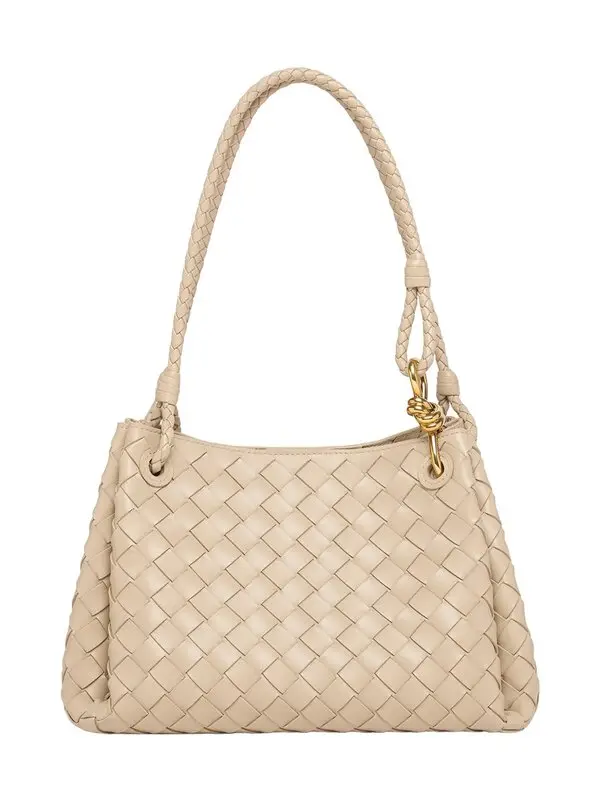 Bottega Veneta Parachute Medium Nappa Leather Shoulder Bag - Ecru