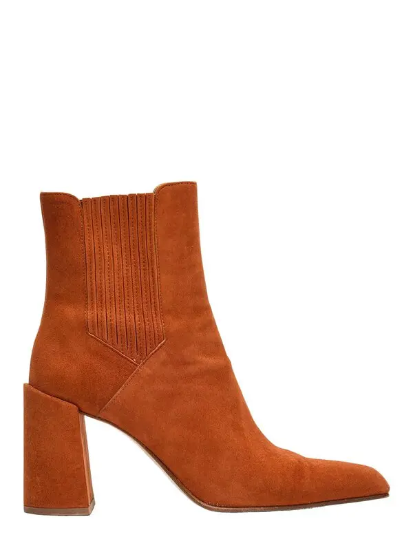 Gabriela Hearst Luke Suede Booties - Rust Brown