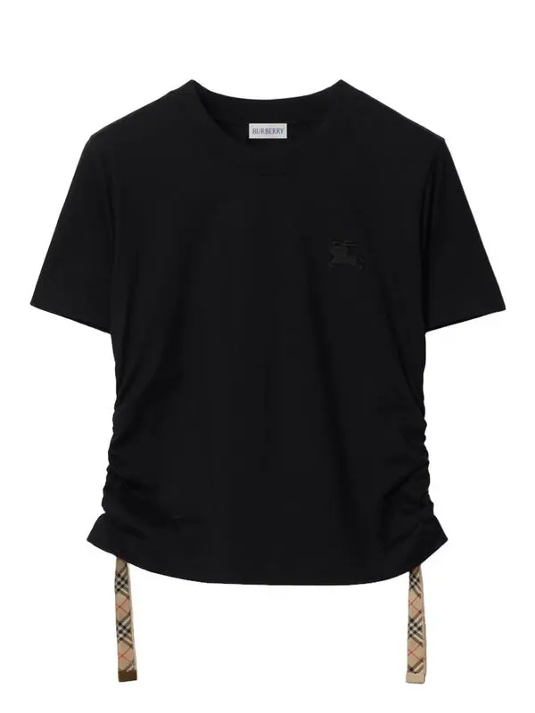 Burberry Cotton Jersey T-shirt With Equestrian Knight Design - Black