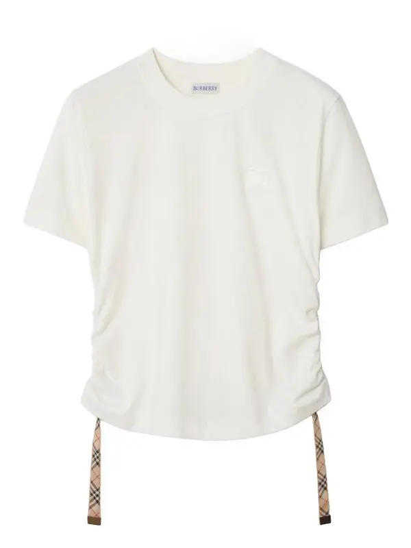 Burberry Embroidered Equestrian Knight Design T-shirt - Chalk White