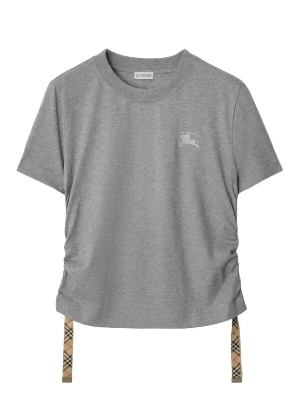 Burberry Cotton Jersey T-shirt With Equestrian Knight Design - Pale Grey Melange