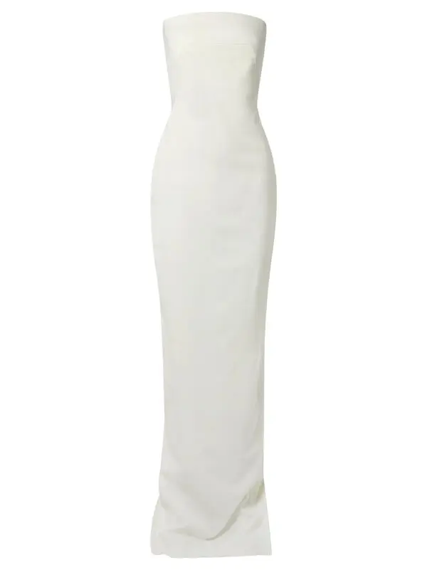 Rick Owens Strapless Wool-blend Crepe Gown - Neutrals