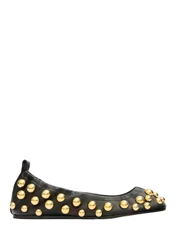Isabel Marant Étoile Belna Ballerina Shoes With Gold-tone Studs - Black