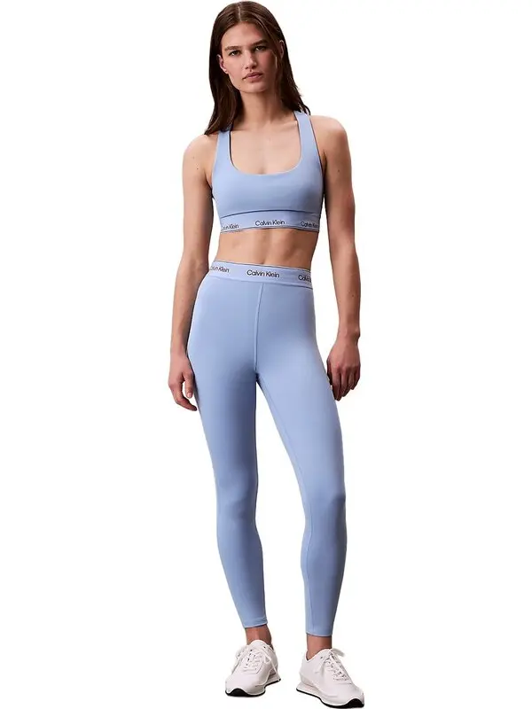 Calvin Klein Modern Sport High Rise Logo Waistband 7/8 Leggings - Frozen Fjord