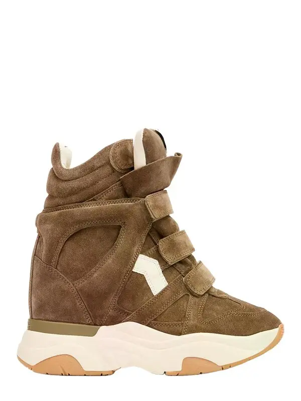 Isabel Marant Balskee Suede Wedge High-top Sneakers - Brown
