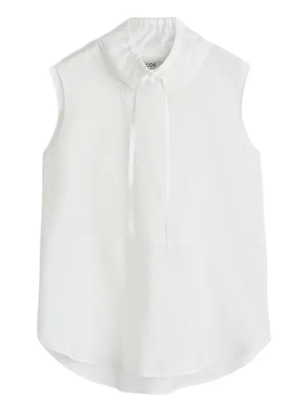 Cos Drawstring Sleeveless Top - White