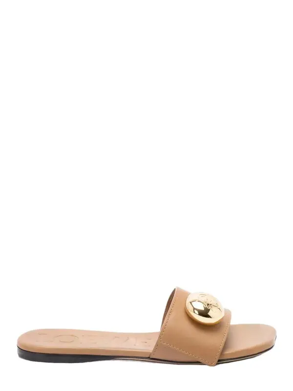 Loewe Pebbled Leather Sandals - Neutrals