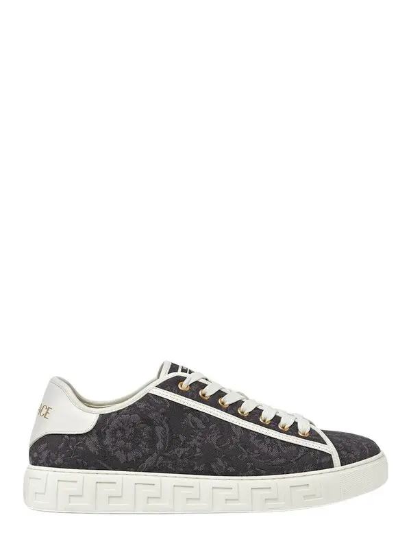 Versace Greca Barocco Print Sneakers - Black