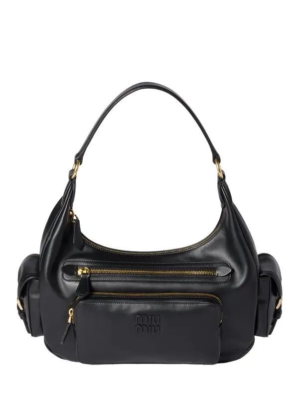 Miu Miu Pocket Leather Bag - Black