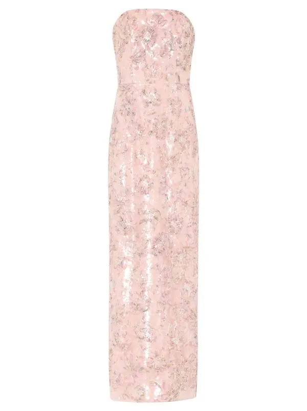 MILLY Jasmine Strapless Maxi Gown - Blush