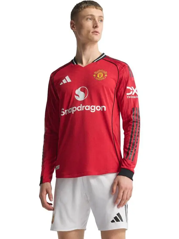 Adidas Manchester United 25/26 Long Sleeve Home Authentic Jersey - Mufc Red
