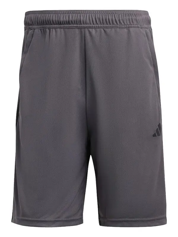 Adidas Train Essentials Piqué 3-stripes Training Shorts - Grey Five / Black