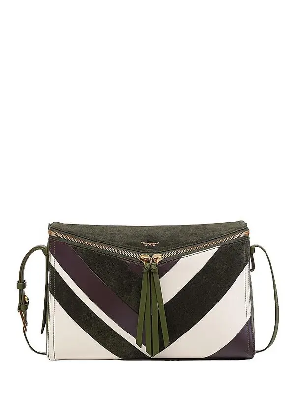 Mcm Diamond Leather Shoulder Bag - Khaki Moss