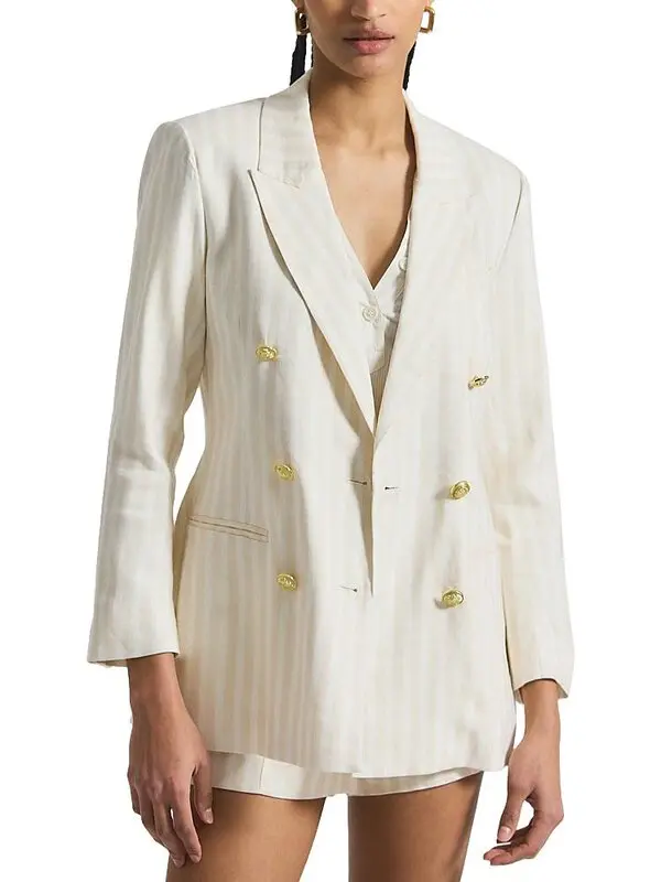 Derek Lam 10 Crosby Walter Double Breasted Jacket - Sand/white