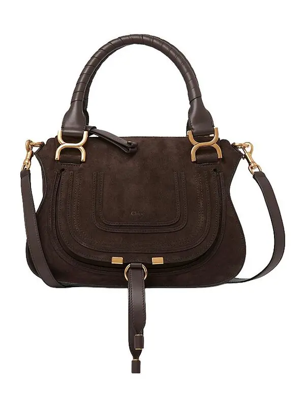 Chloé Marcie Small Satchel - Kohl Brown Suede