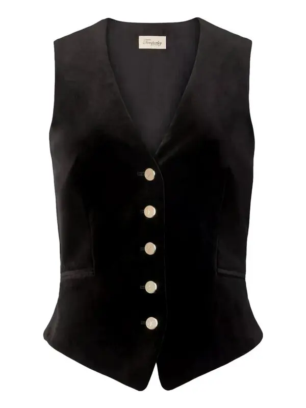 TEMPERLEY LONDON Velvet Waistcoat - Black