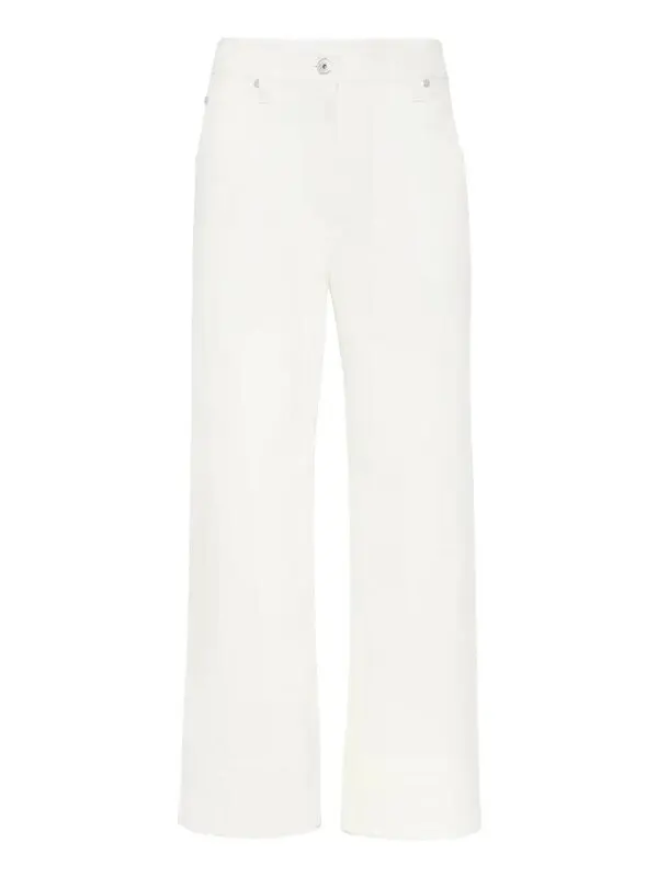 Brunello Cucinelli Cotton Trousers - White