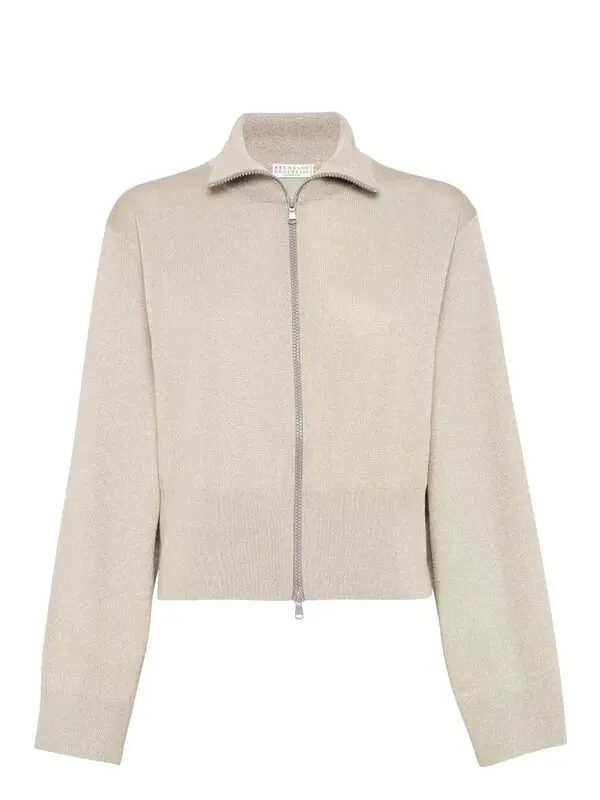 Brunello Cucinelli Zip-front Cardigan - Neutrals
