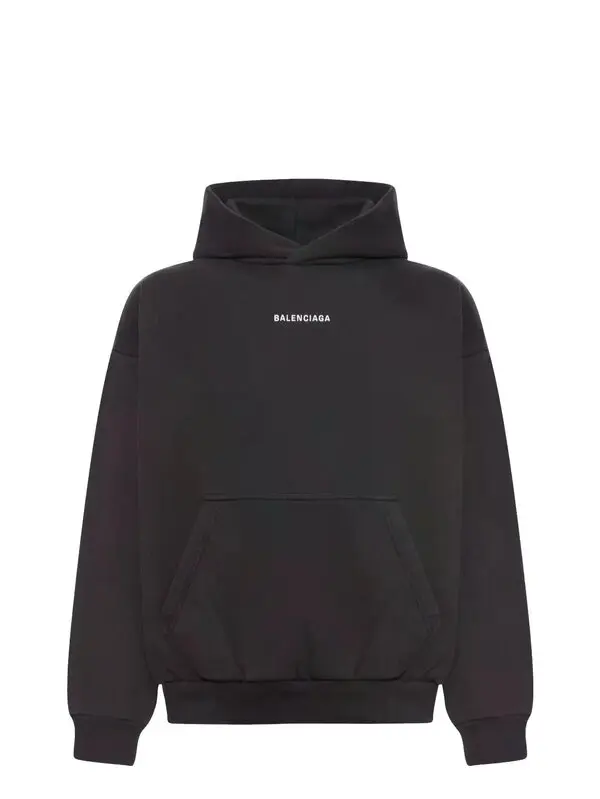 Balenciaga Logo-print Hoodie - Black