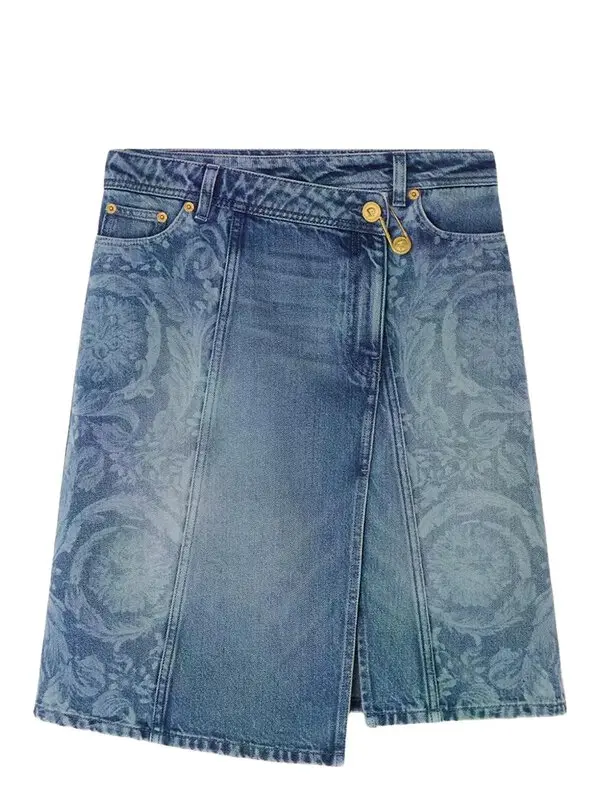 Versace Asymmetric Denim Skirt - Blue