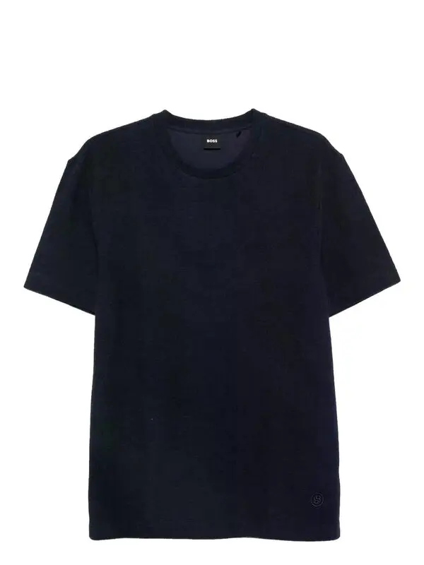 BOSS Textured Cotton T-shirt - Blue
