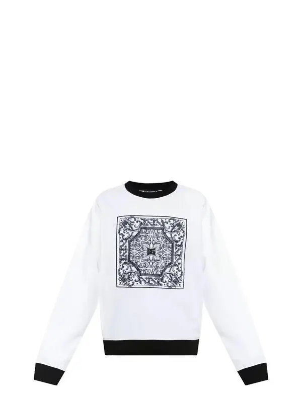 Dolce & Gabbana Baroque-print Sweatshirt - White