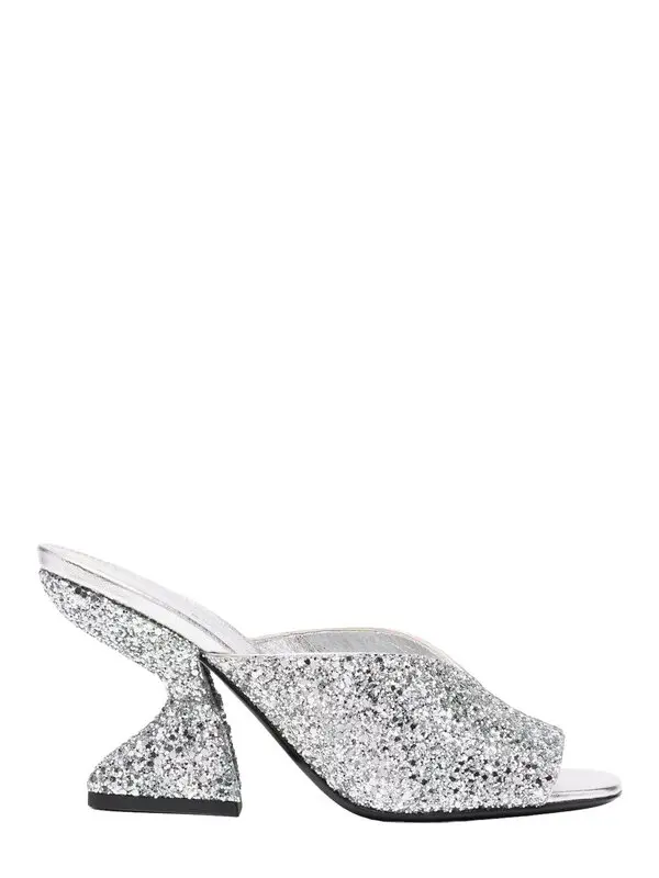 FERRAGAMO Sansu Glitter-detail Sandals - Silver