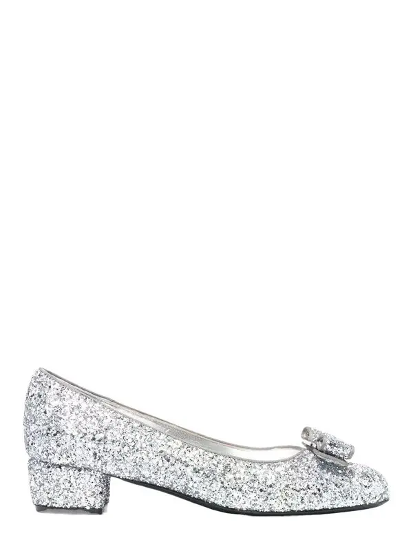 FERRAGAMO Glitter-detail Pumps - Silver