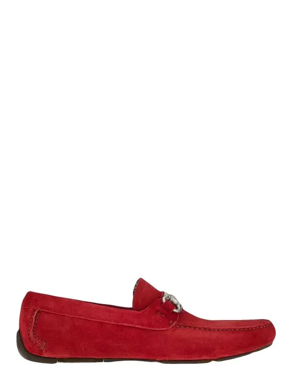 FERRAGAMO Gancini-ornament Driver Loafers - Red