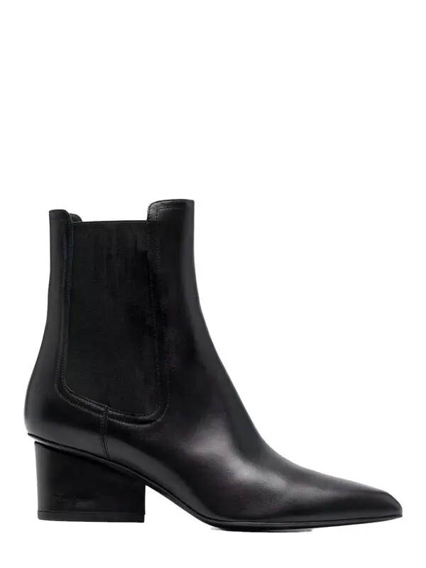 FERRAGAMO Logo-embossed Heel Chelsea Boots - Black