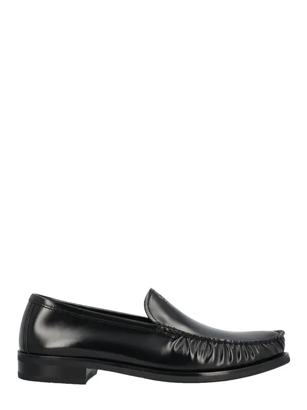 Prada Brushed Leather Loafers - Black