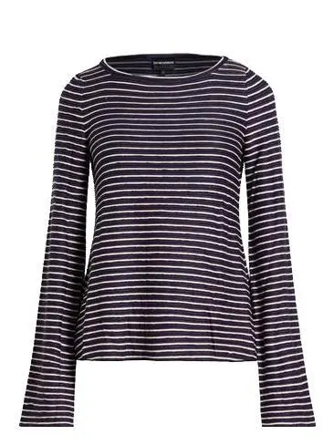 Emporio Armani Striped Knit Crewneck Sweater - Navy