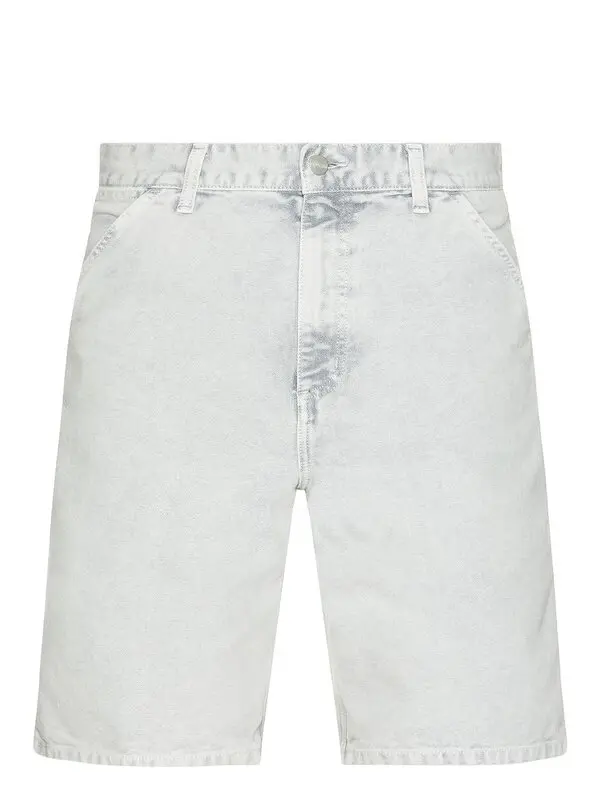 Carhartt Work In Progress Single Knee Denim Shorts - Chalk Wash Black